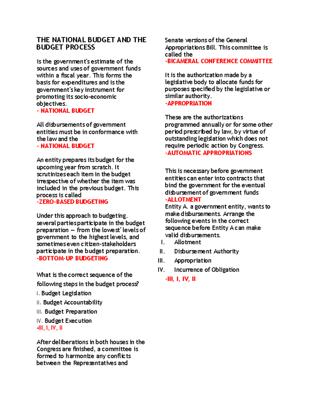 THE National Budget AND THE Budget Process - THE NATIONAL BUDGET AND ...