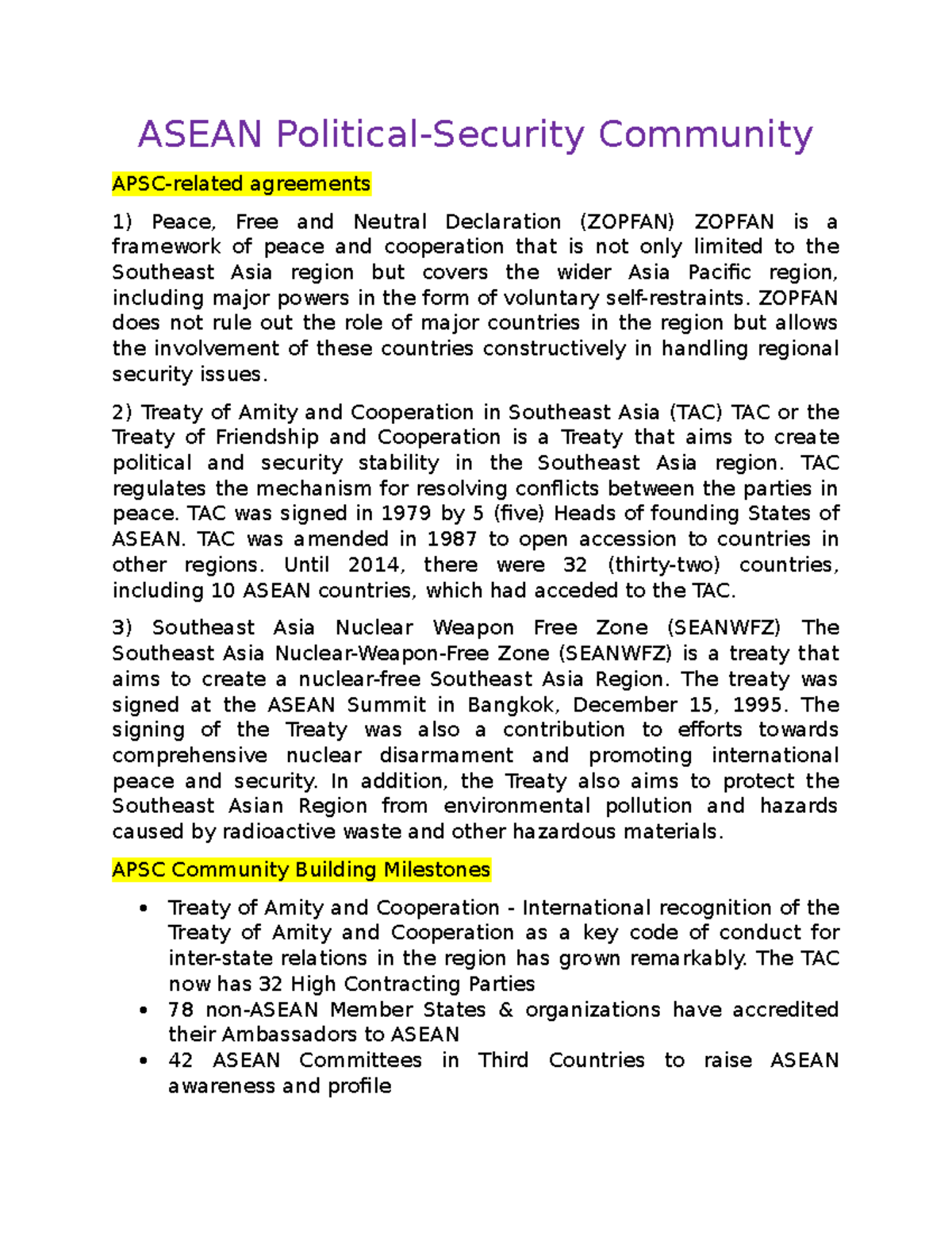 Asean Political-Security Community - International Tourism Management ...