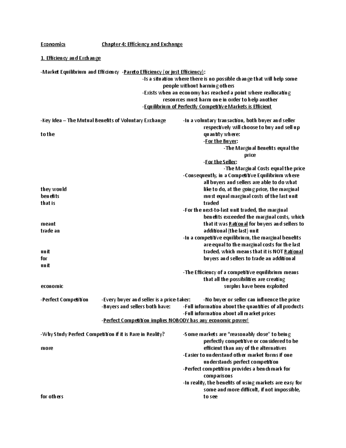 Chapter 4 - Elementary Econometrics - Economics Chapter 4: Efficiency ...