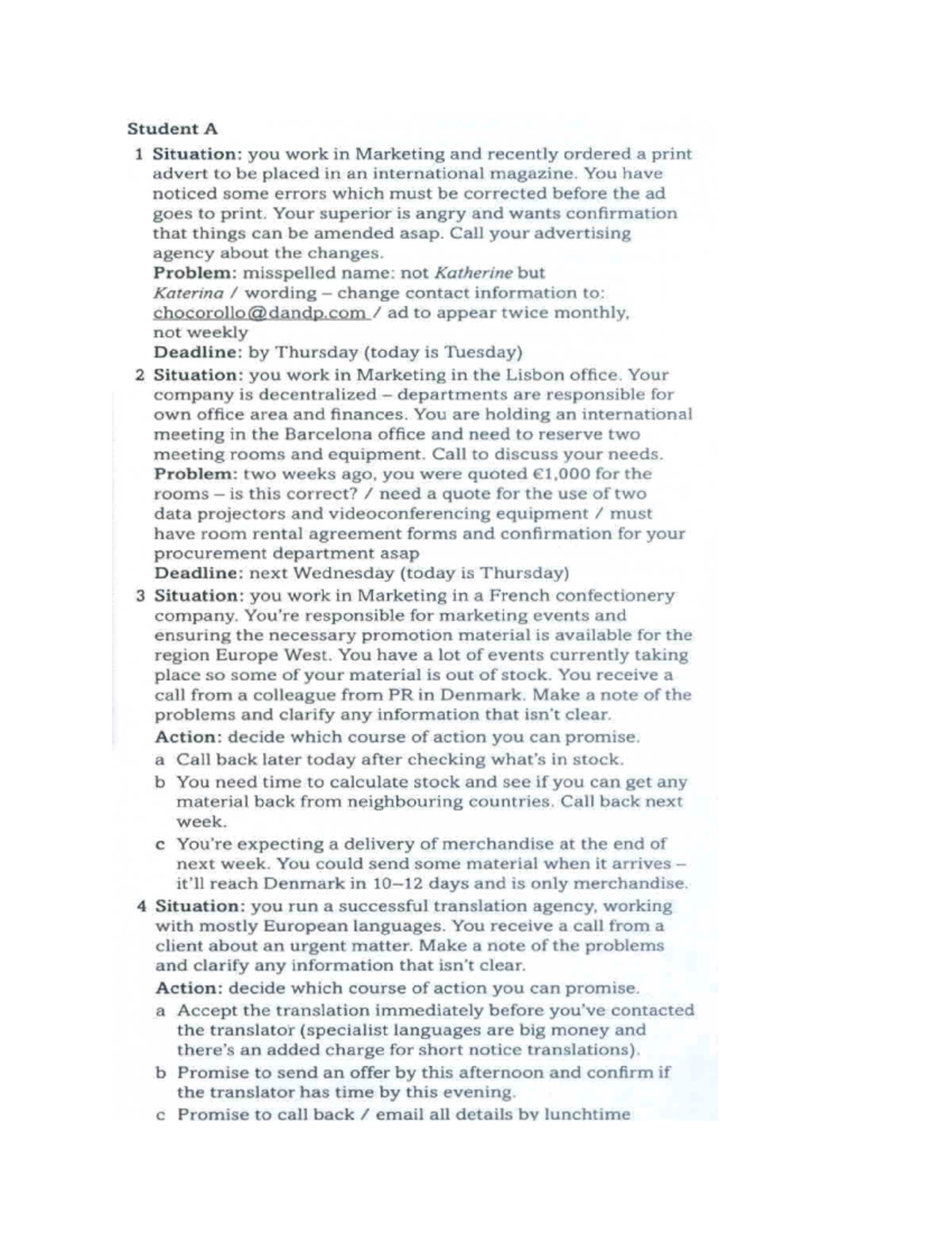 UNIT 5 - CASE Study - Nói 3 - Nói Tiếng Anh 1 - HUFLIT - Studocu