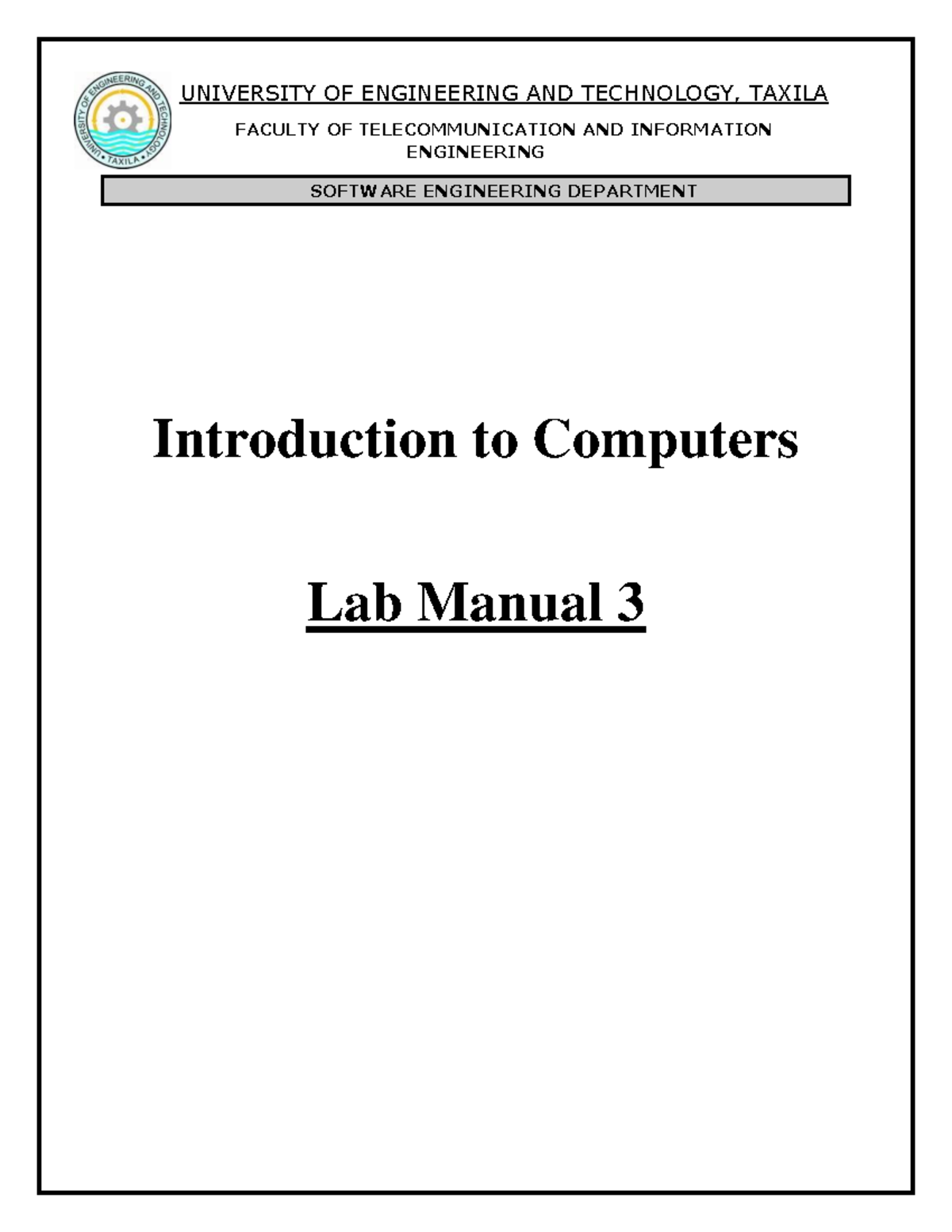 ICT-Lab3 - ICT lecture - UNIVERSITY OF ENGINEERING AND TECHNOLOGY, TAXILA FACULTY OF - Studocu