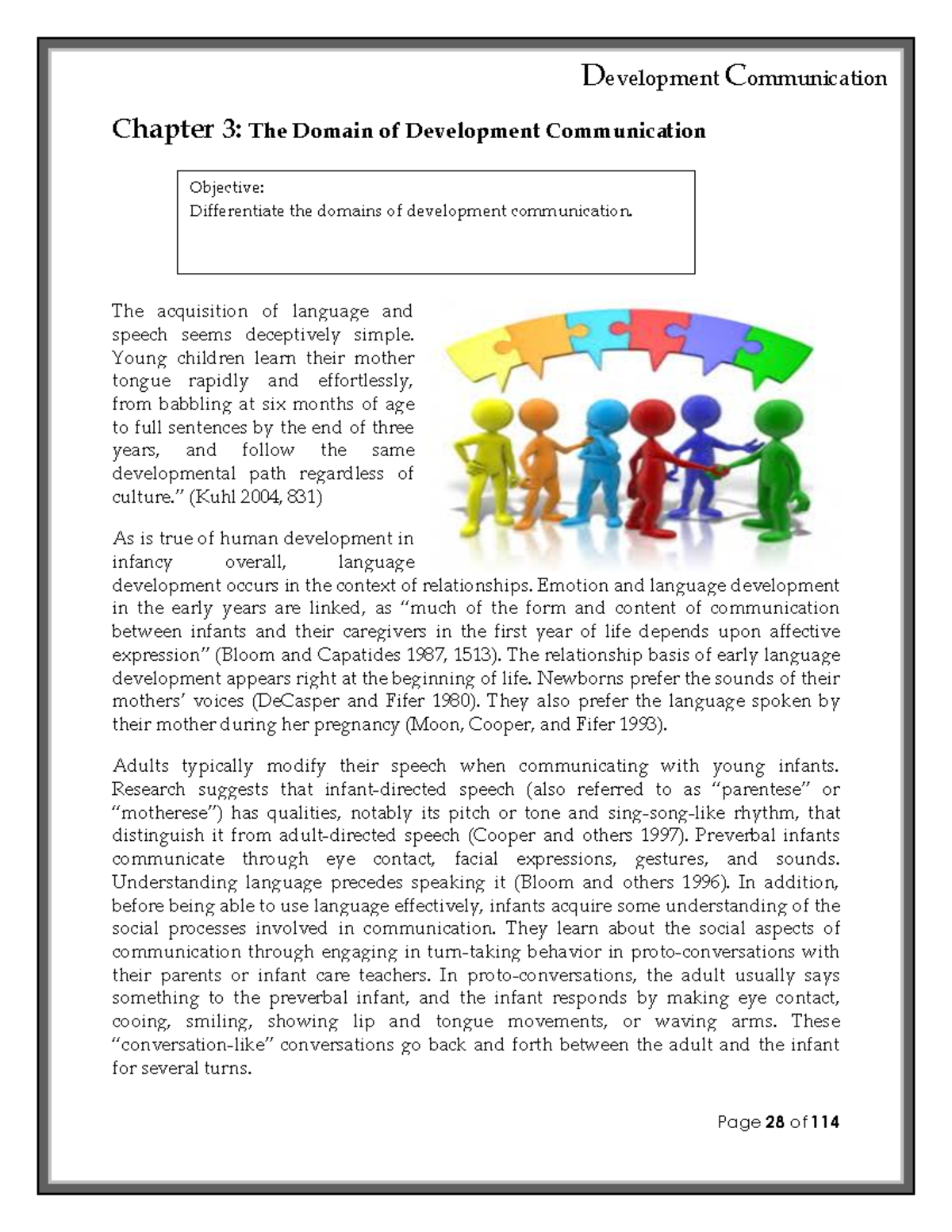 Chapter 3 THE Domain OF Developmental Communication - Chapter 3: The ...