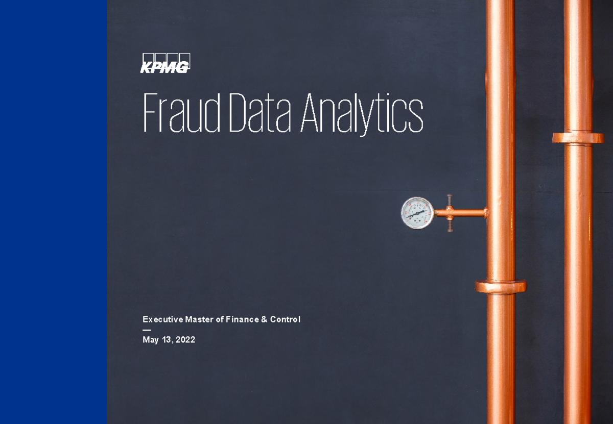 Forensic Data Analytics Slides Master Finance and Control - Fraud Data ...