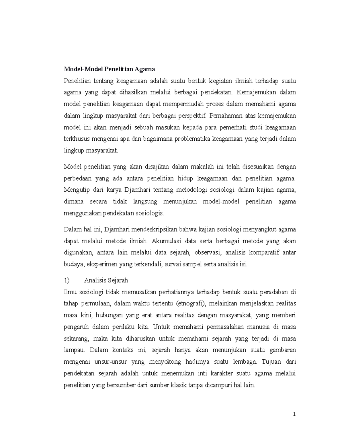 Model-Model Penelitian Agama - Model-Model Penelitian Agama Penelitian ...