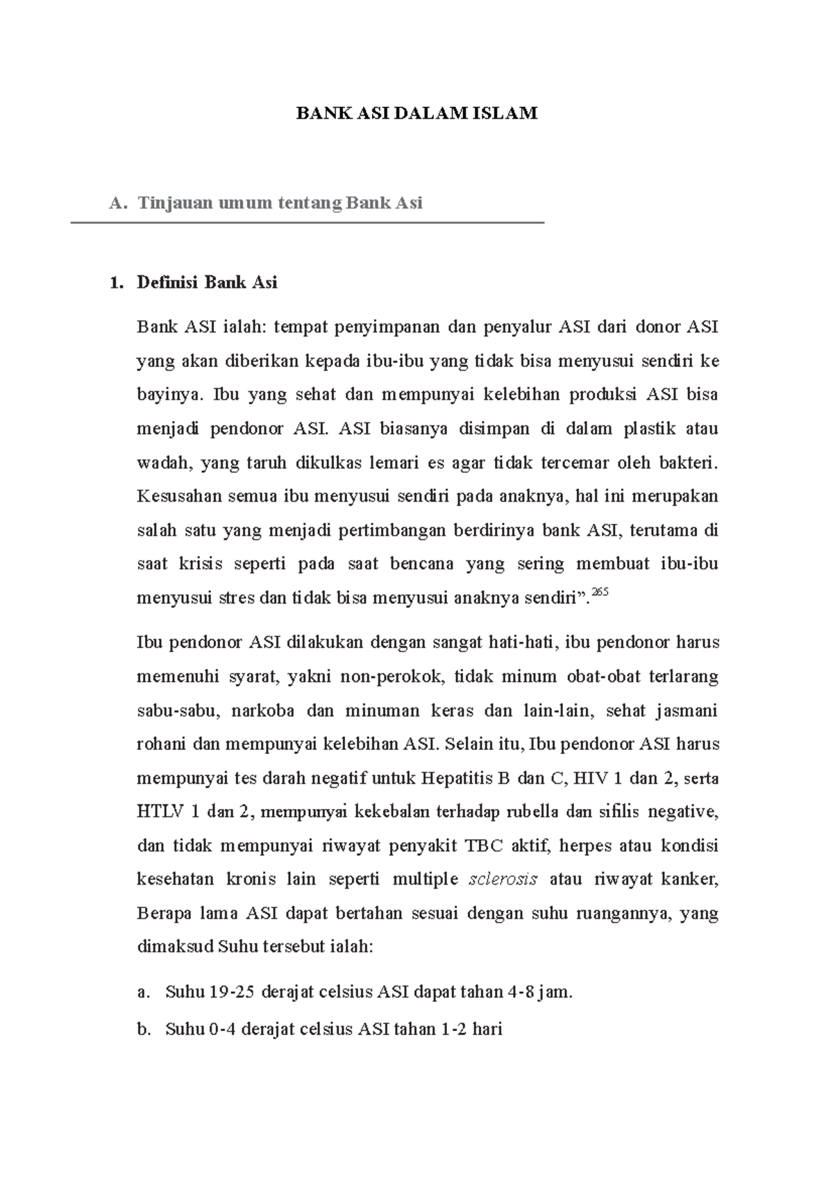 BANK ASI Dalam Islam - BANK ASI DALAM ISLAM A. Tinjauan umum tentang ...