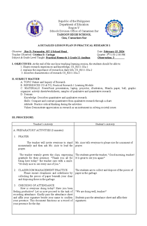 4A's DLP Noble - Detailed Lesson Plan 4A - Republic of the Philippines ...