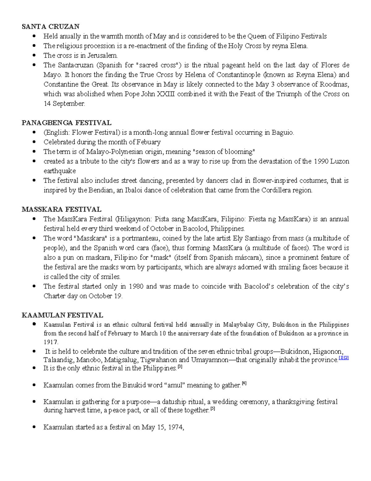 [ Mapeh TEST] - afasdf ad asdas ads as - SANTA CRUZAN Held anually in ...