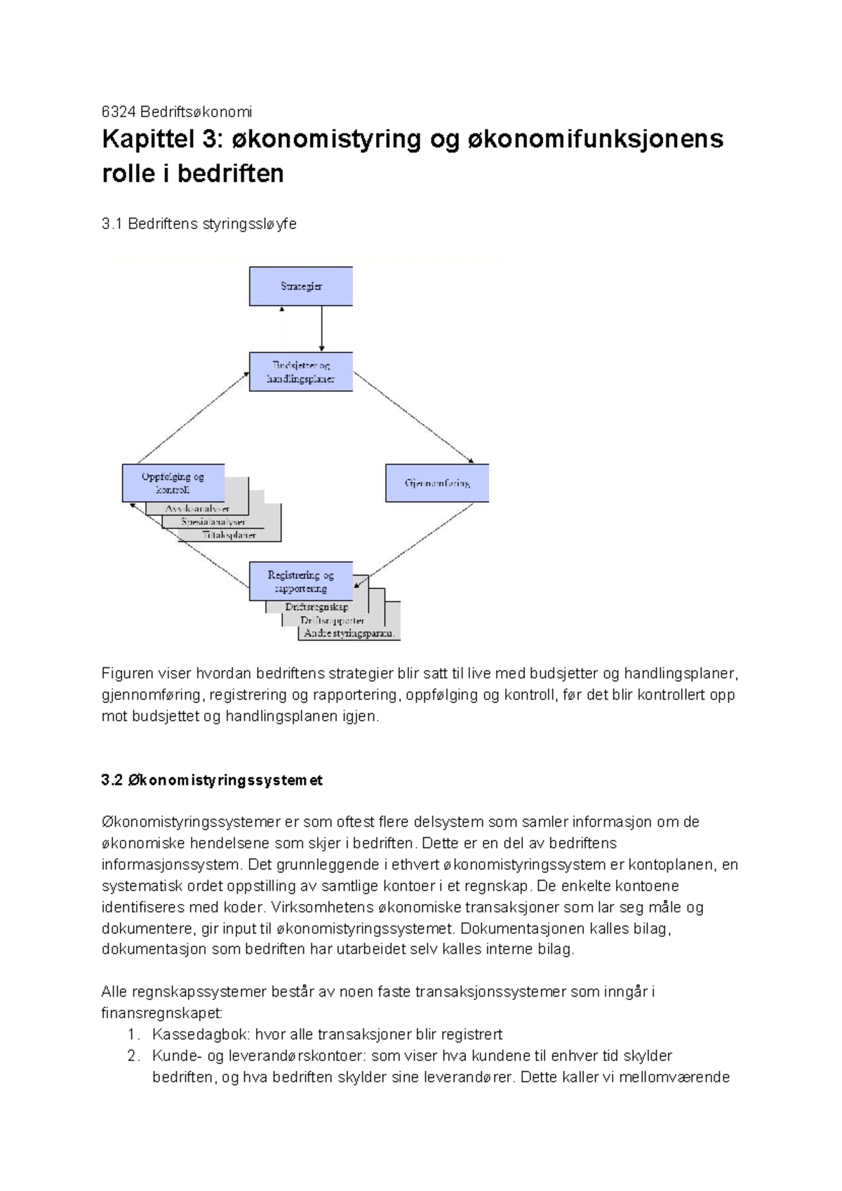 Kapittel 3, bedriftsøkonomi - 6324 Bedriftsøkonomi Kapittel 3 ...