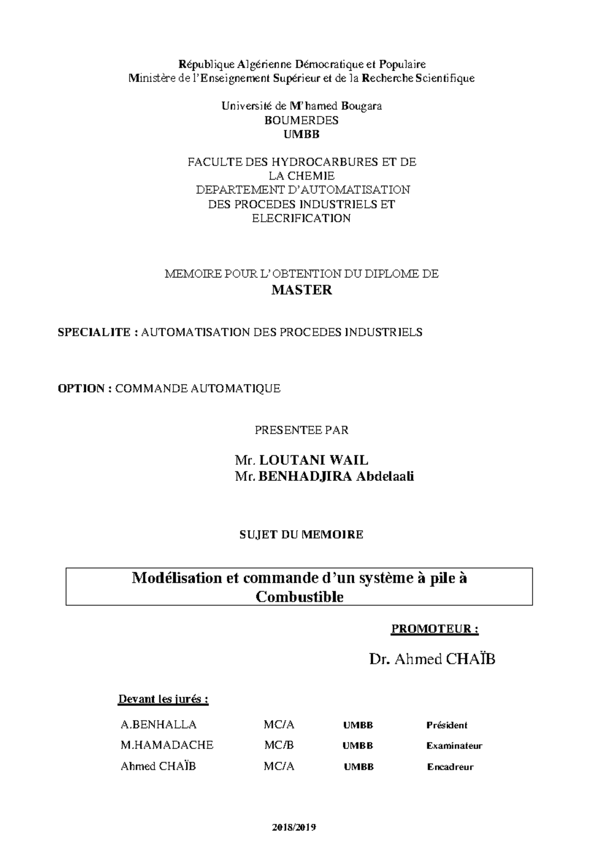 pile à combustible - Modélisation et commande d’un système à pile à ...