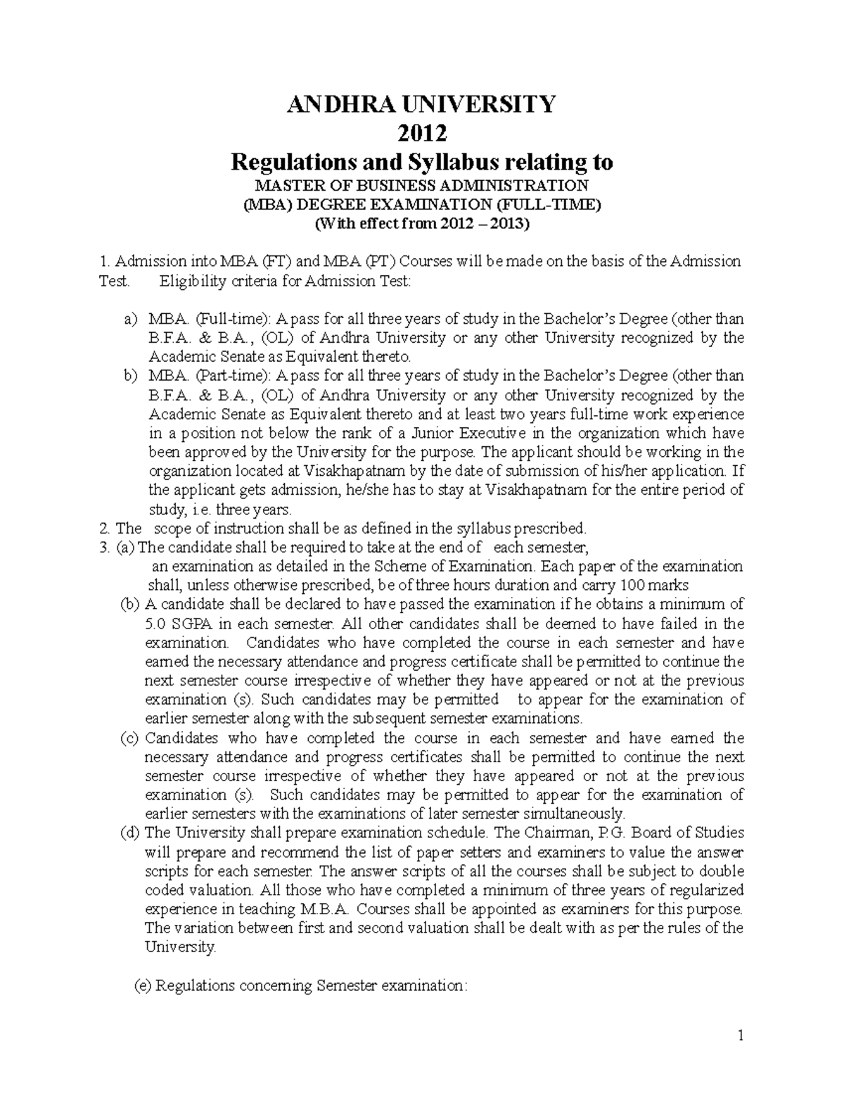 MBA FT 20 12 2013 sylla - ANDHRA UNIVERSITY 2012 Regulations and ...