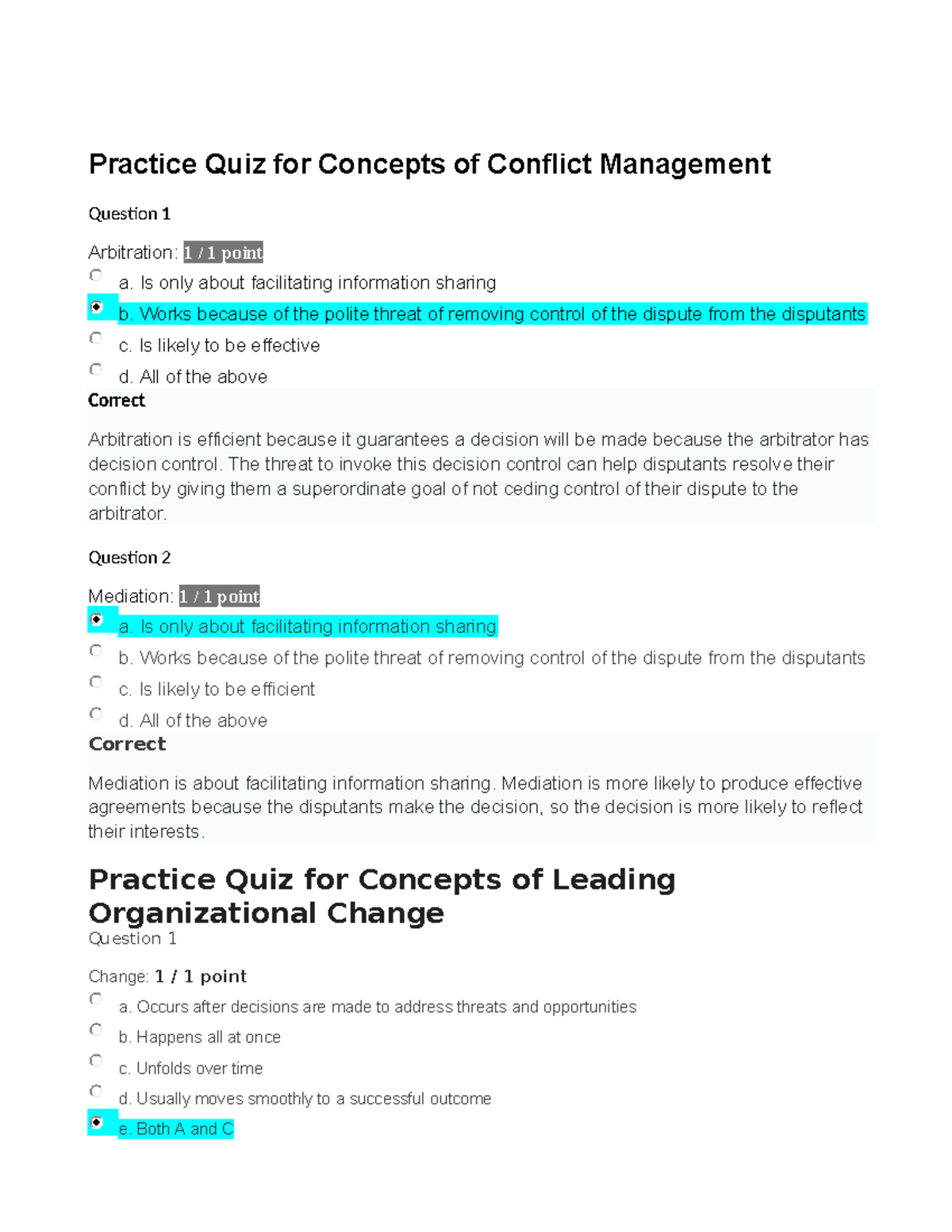 Practice 2 - Leadership and teams - Practice Quiz for Concepts of ...