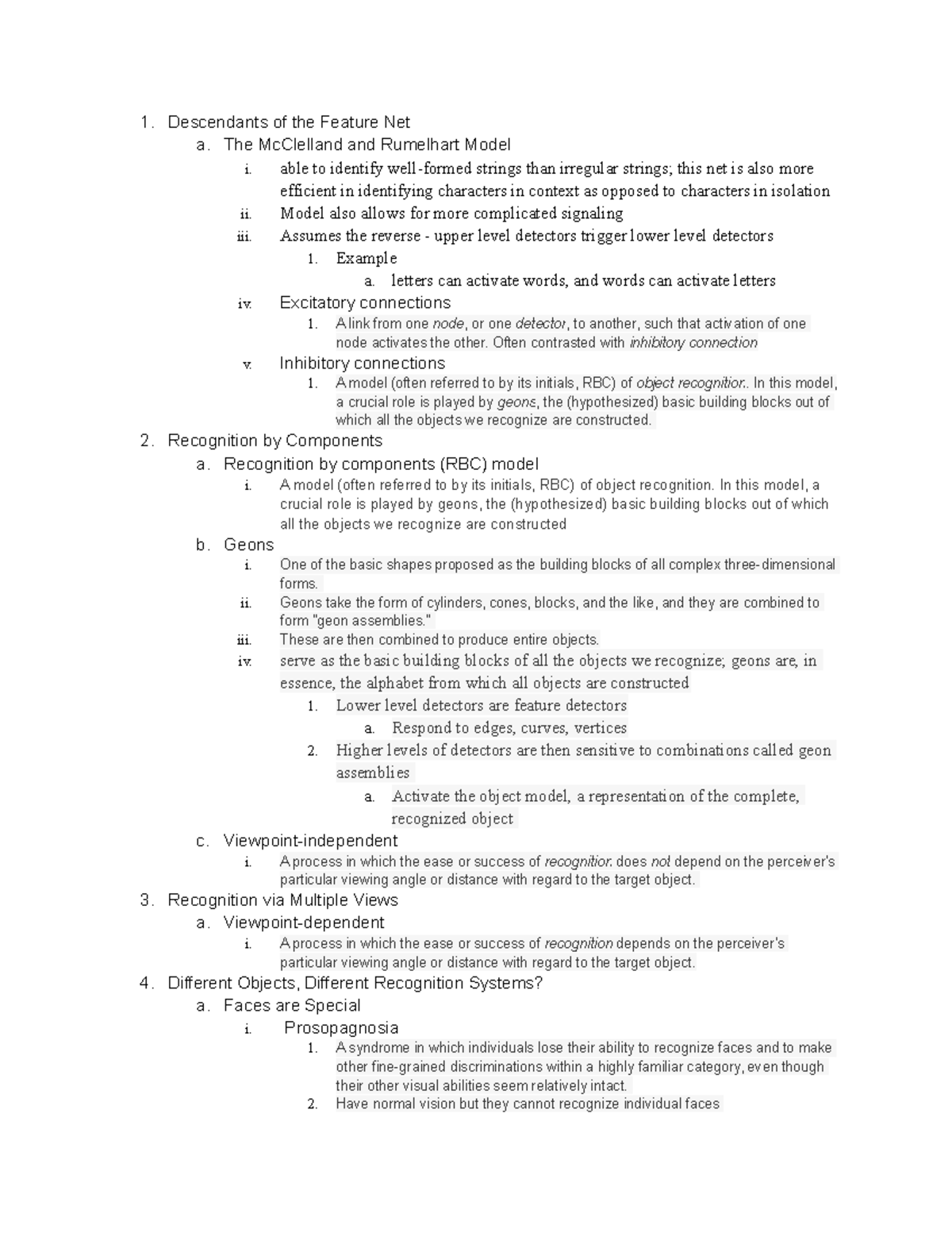 Descendents of the Feature Net - 1. Descendants of the Feature Net a. The McClelland and ...