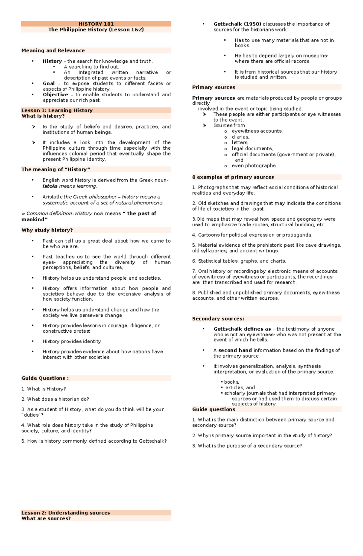 History - A searching to find out. An Integrated written narrative or ...