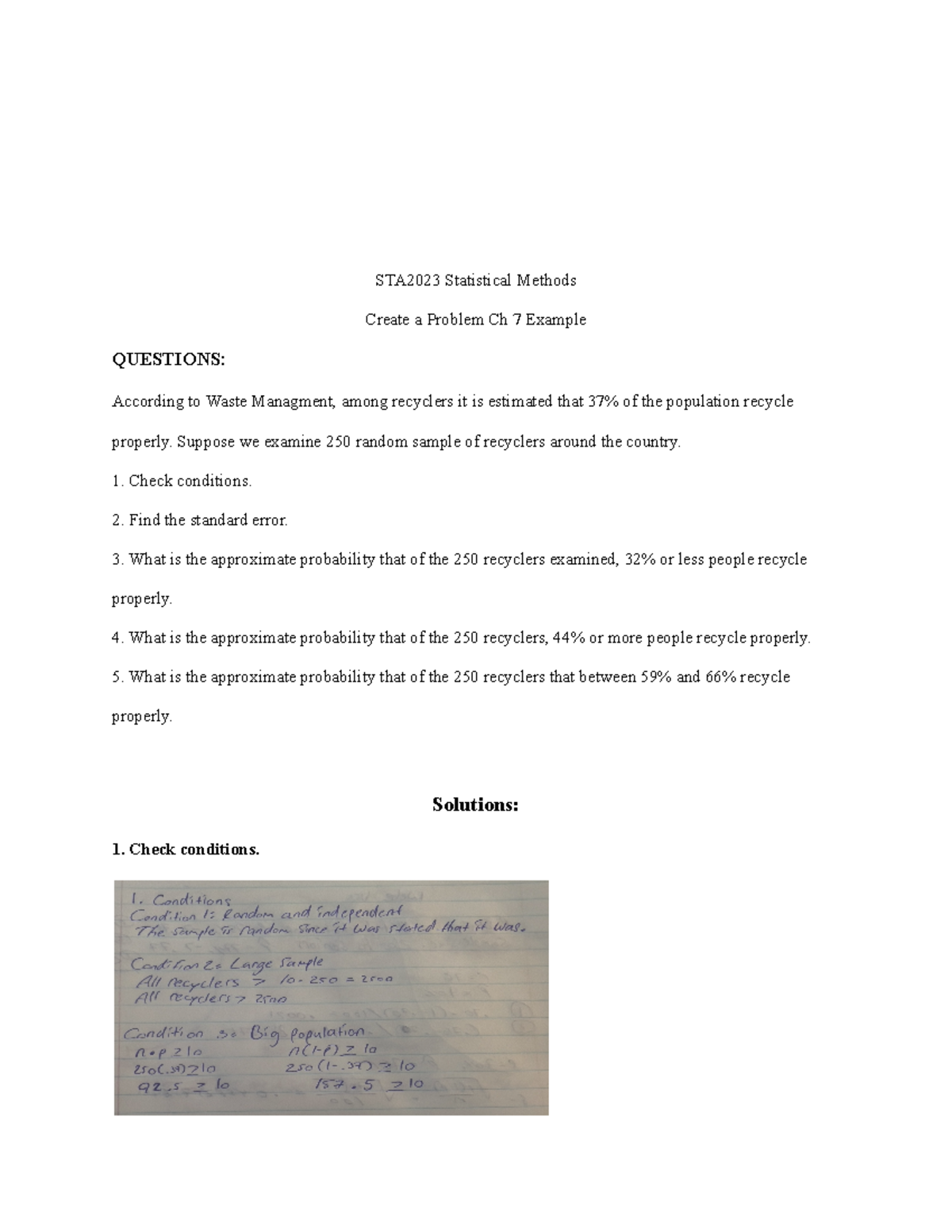 Create a Prob CH 7 03 12 - Nyauni Crowelle Professor Groccia Statistical Methods 12 March 2023 ...