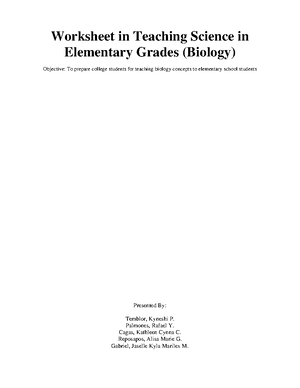 Teaching Science IN THE Elementary - SCIENCE Conceptual Framework ...
