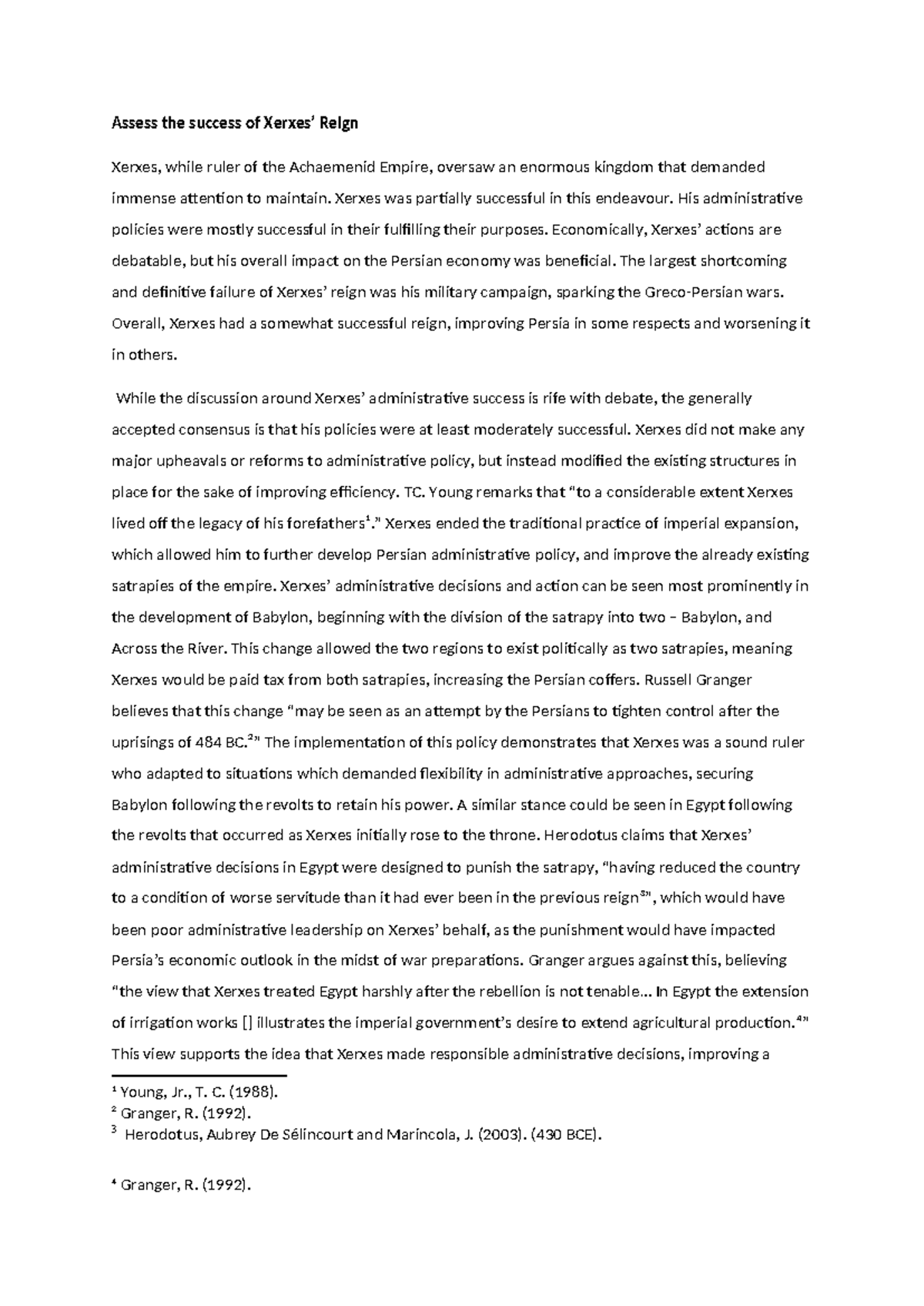 Xerxes Empire Essay Ancient History - Assess the success of Xerxes ...