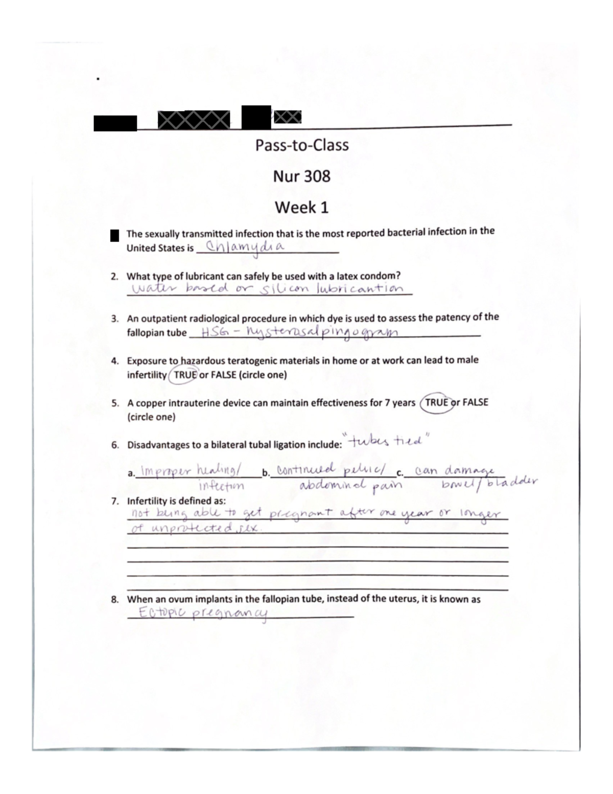 OB W1 Pass-to-Class - pass to class assignment - nur 308 - Studocu
