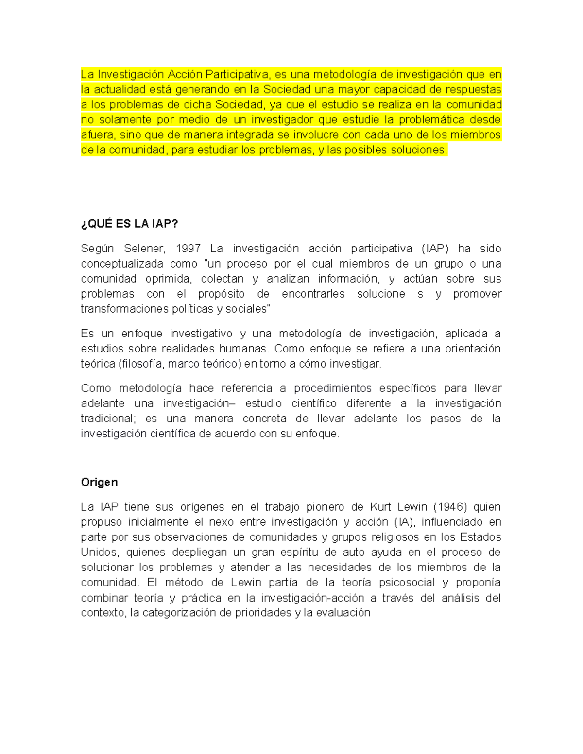 LA IAP MAPA Conceptual - Información sobre la IAP - La Investigación Acción Participativa, es ...
