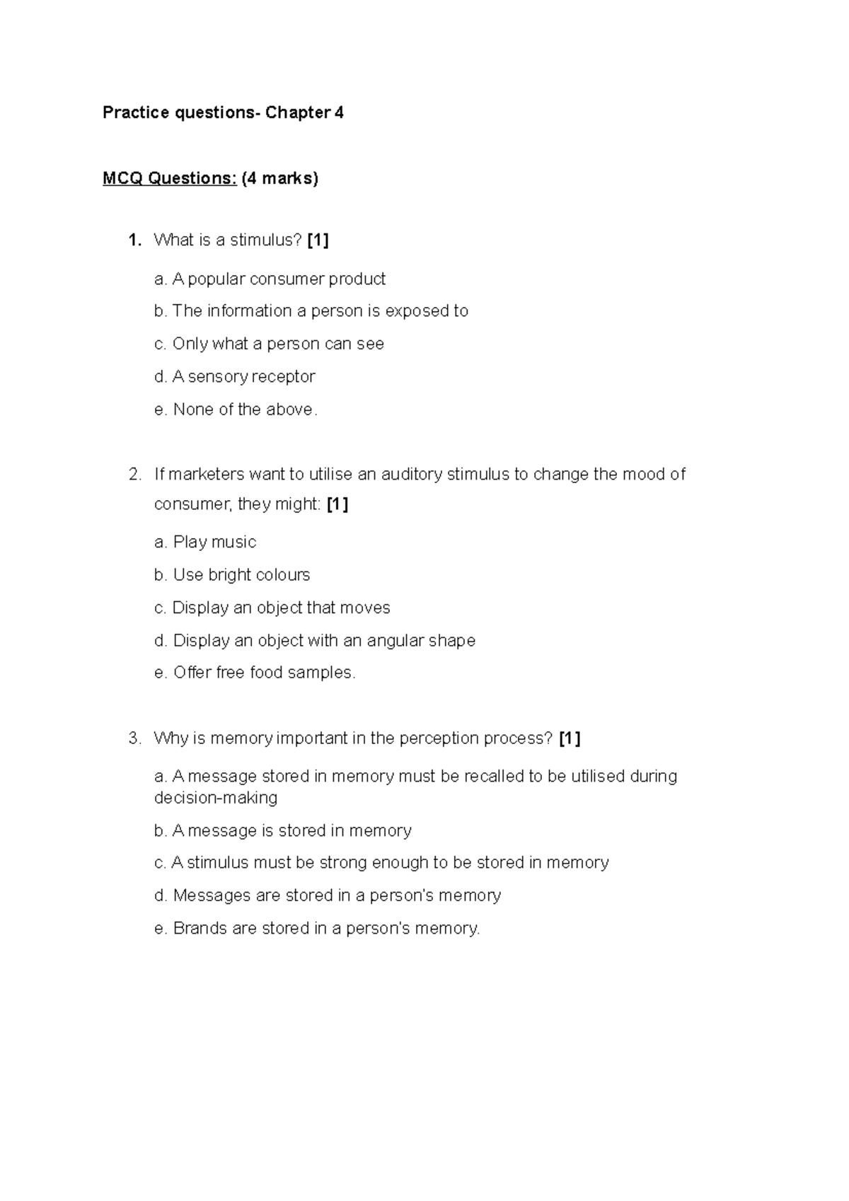 Practice questions Chapter 4 BEM 212 - Practice questions- Chapter 4 ...