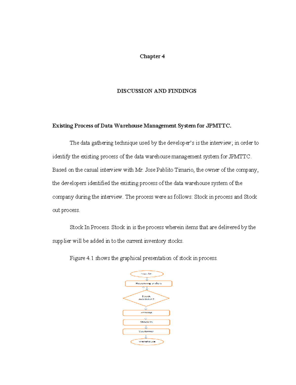Final Chapter 4 - THESIS FOR WAREHOUSE MANAGEMENT SYSTEM - Chapter 4 DISCUSSION AND FINDINGS ...
