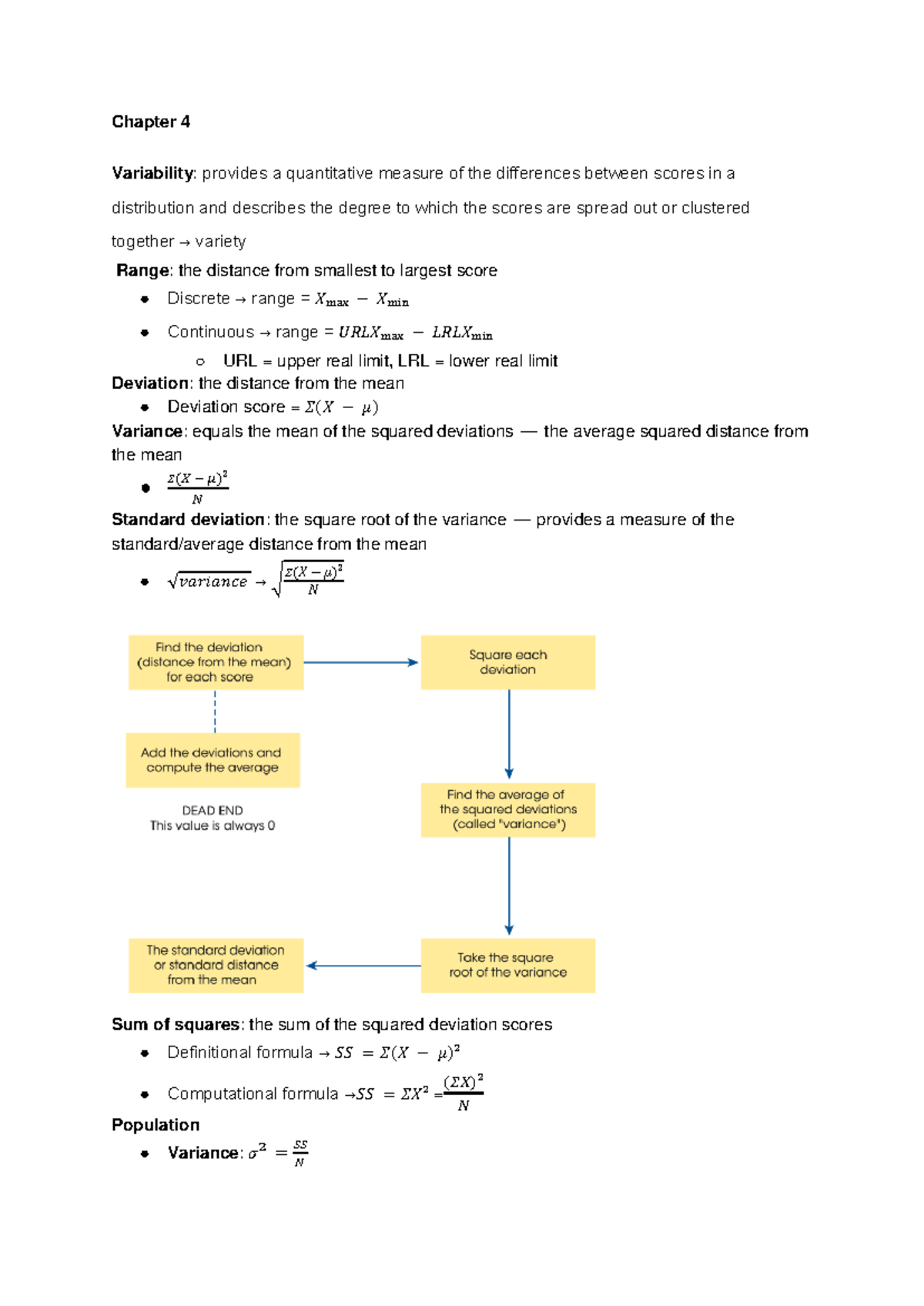 Chapter 4 - Chapter 4 Variability: provides a quantitative measure of the differences between ...