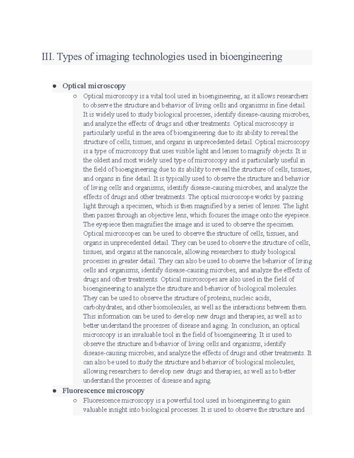 Types of imaging technologies used in bioengineering - III. Types of ...