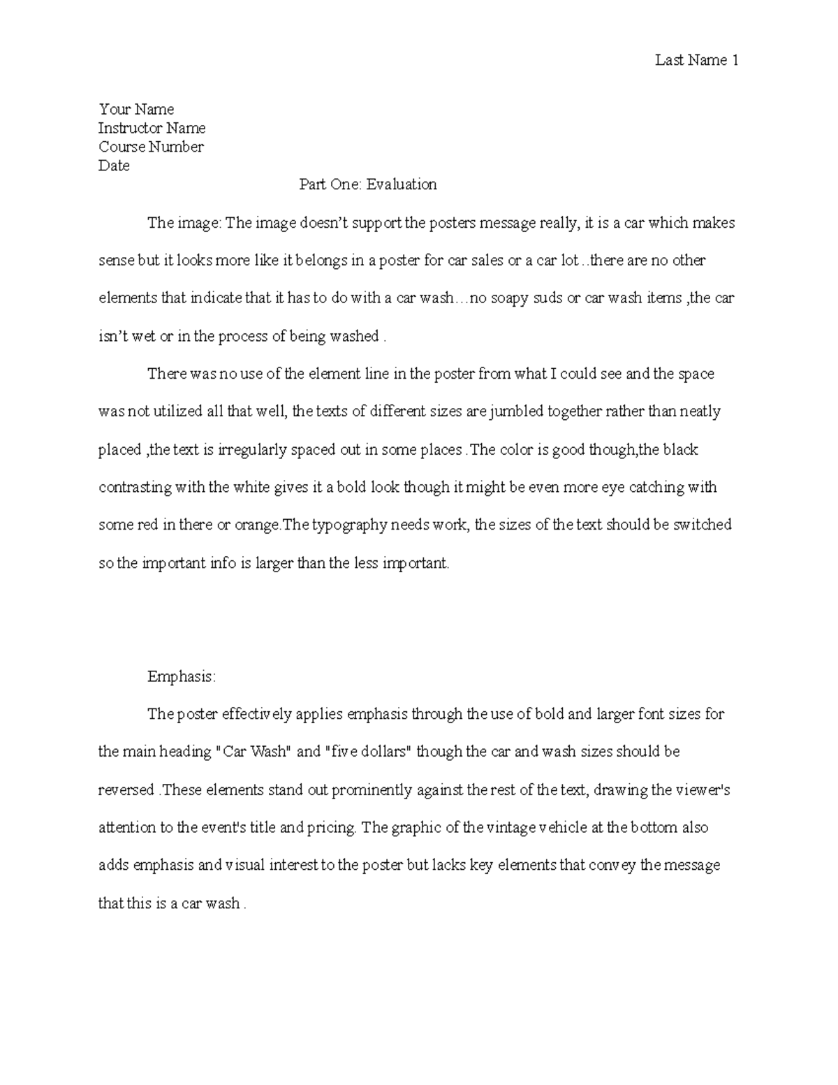 GRA 205 Module Six Part One Evaluation jenn johnson - Last Name 1 Your ...