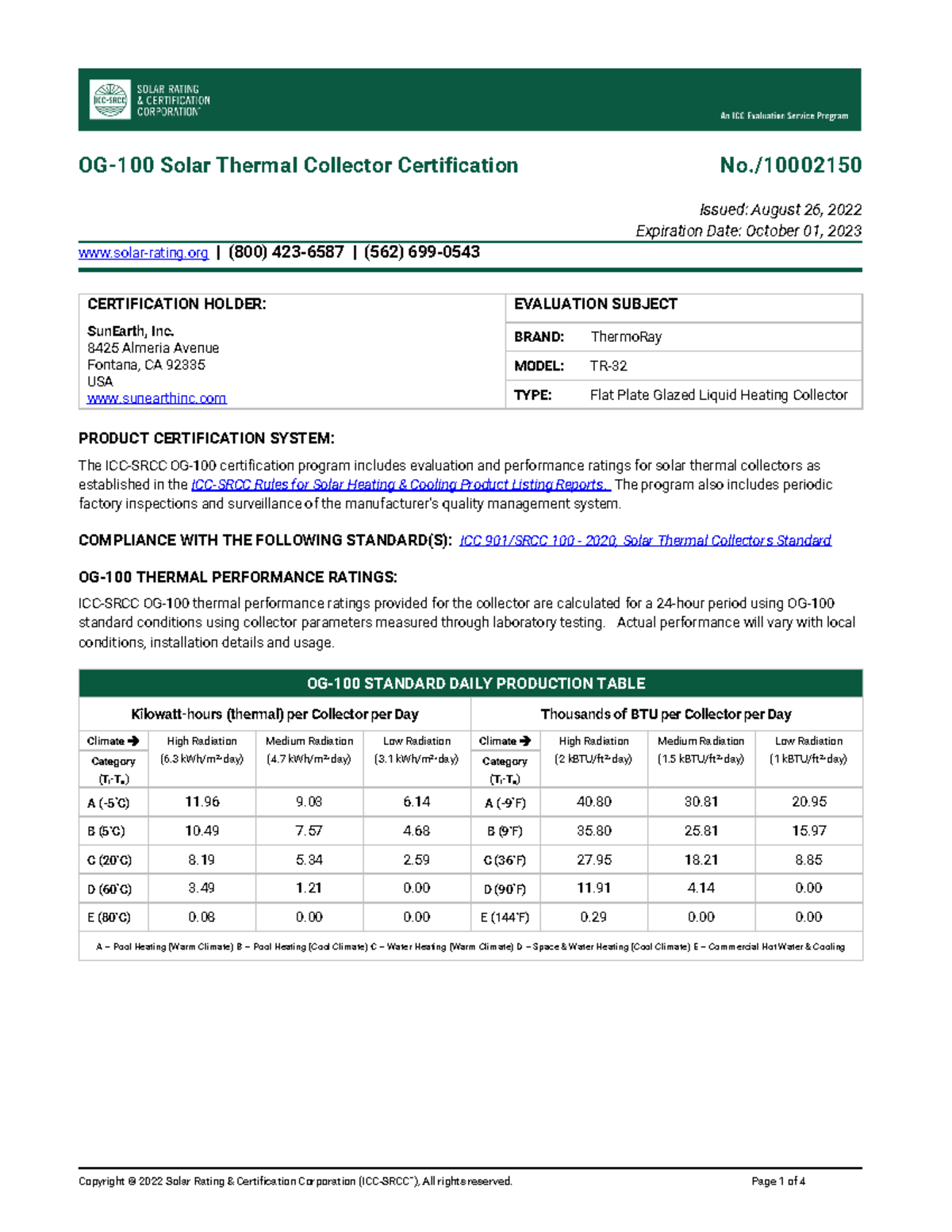 10002150 - Solar Pannel Manual - Copyright © 2022 Solar Rating ...