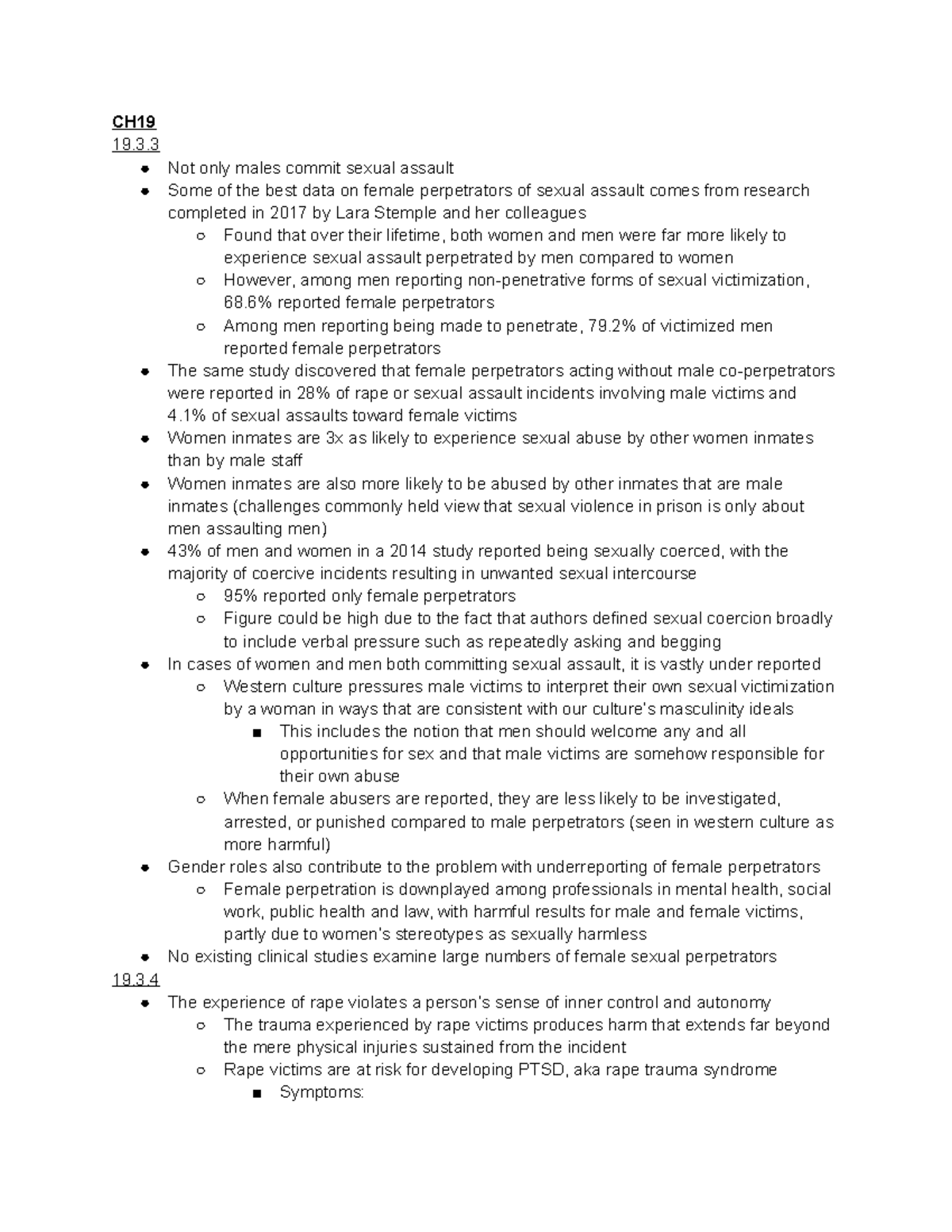 Psych final book notes - Summary Human Sexuality - CH19 19.3 Not only ...