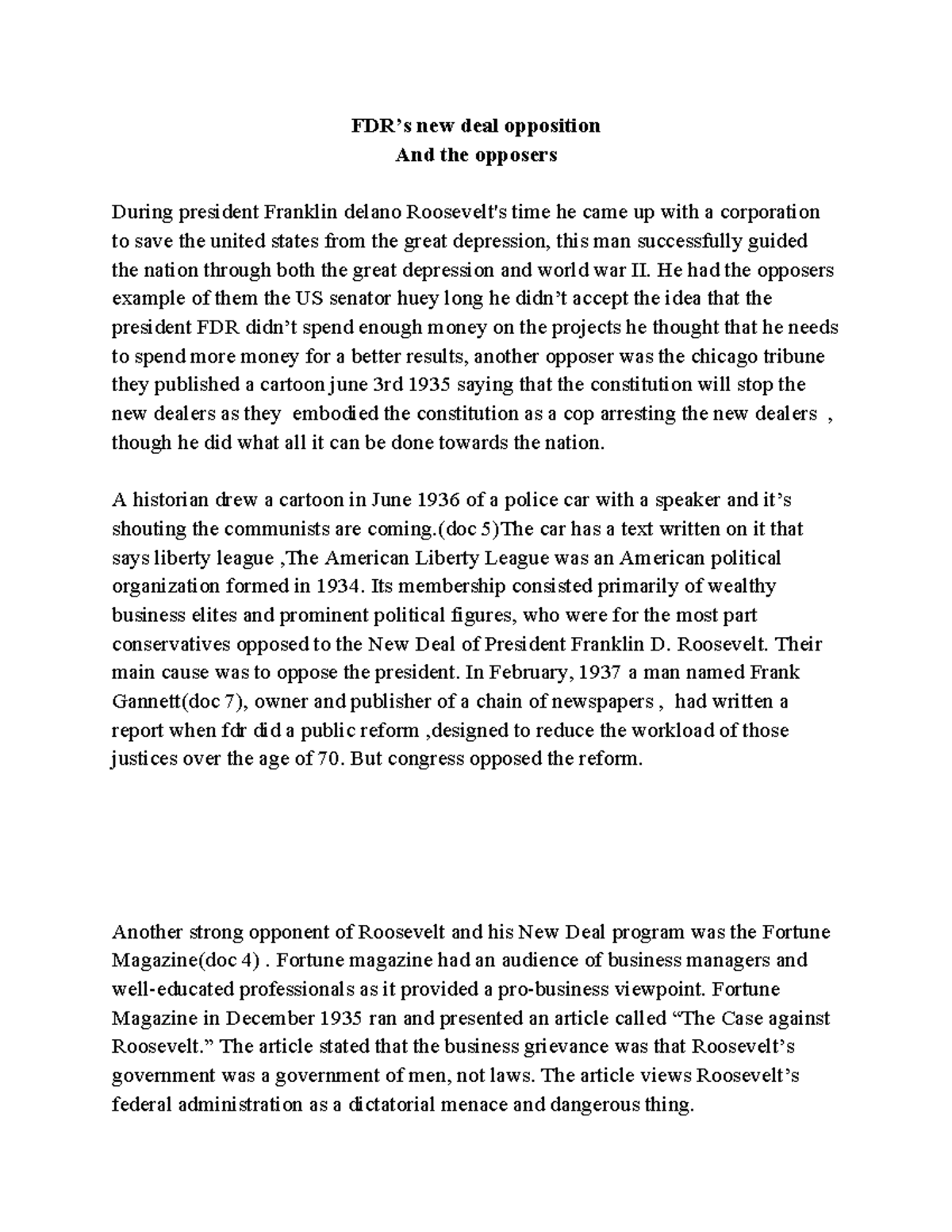 Abdalla Ellisy - DBQ FDR's NEW DEAL - Typed - bring a charged chrome ...