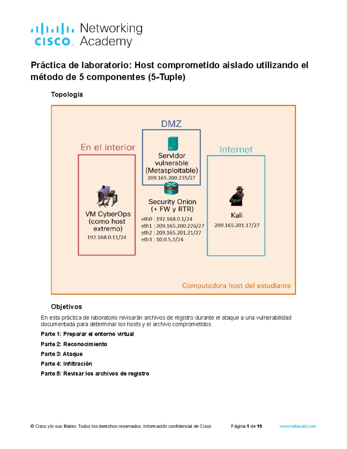 12.4.1.2 Lab - Isolate Compromised Host Using 5-Tuple - Práctica de laboratorio: Host ...