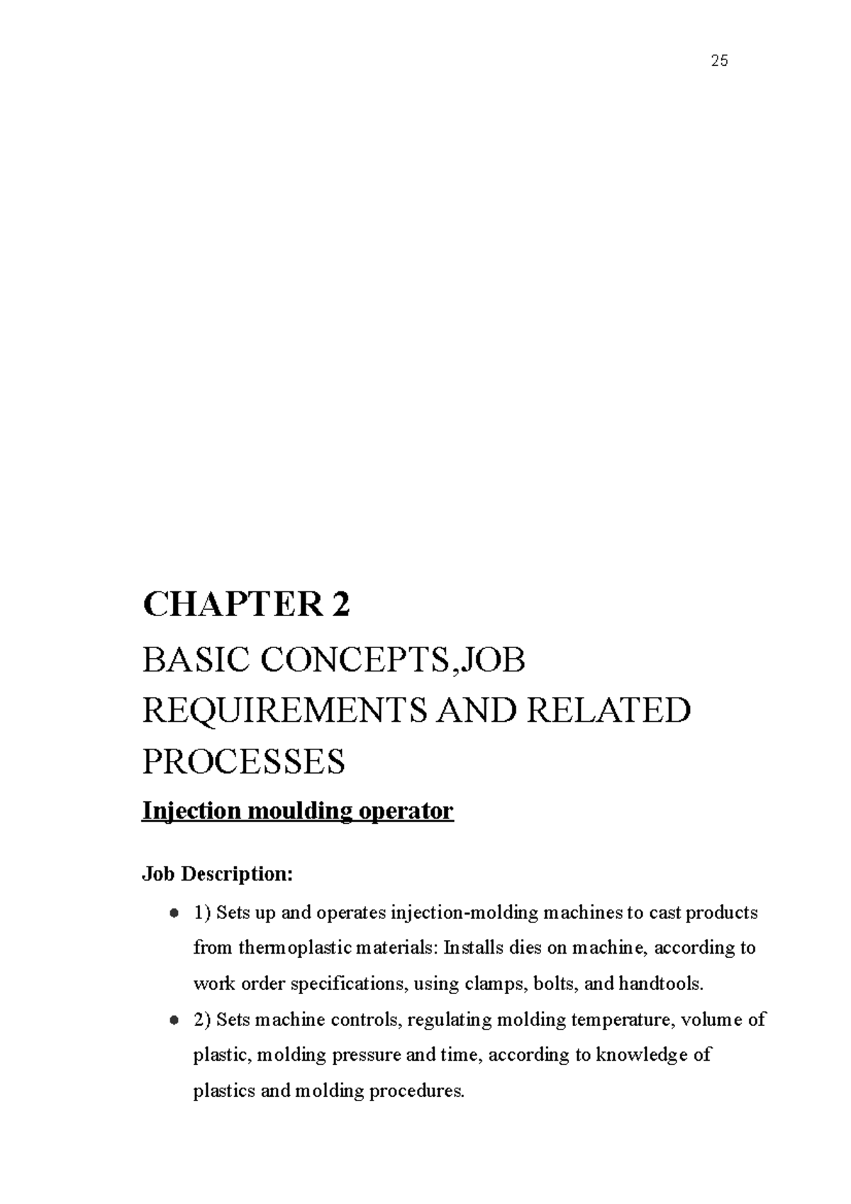 Chapter 2 - BASIC CONCEPTS ,JOB REQUIREMENTS AND RELATED PROCESS;Responsible for operating - Studocu