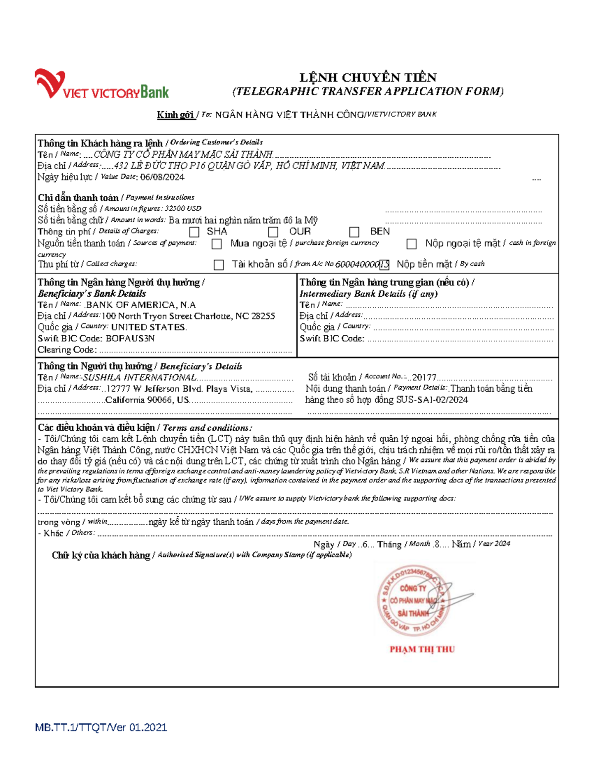 1. LỆNH CHUYỂN TIỀN - NO NO - MB.TT/TTQT/Ver 01. LỆNH CHUYỂN TIỀN ...