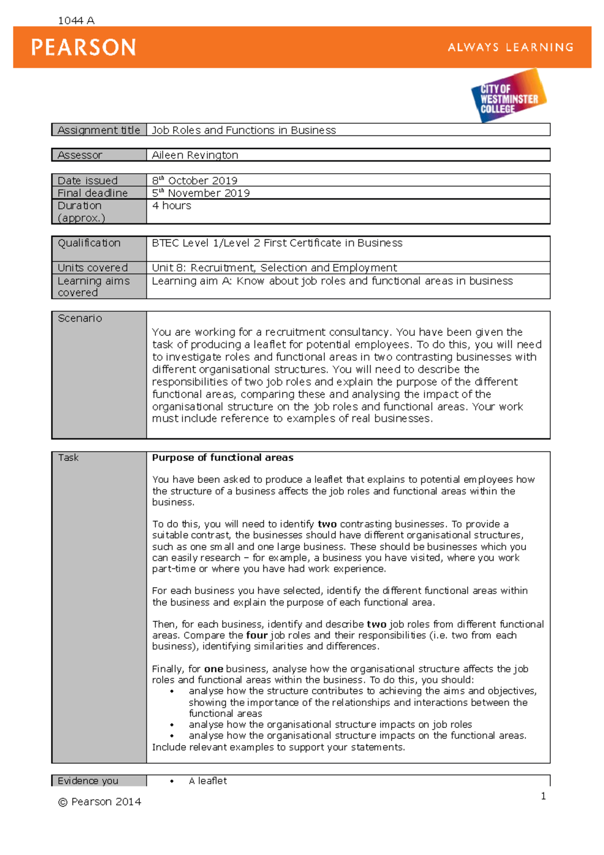 Job Roles and Functions in Business - Studocu