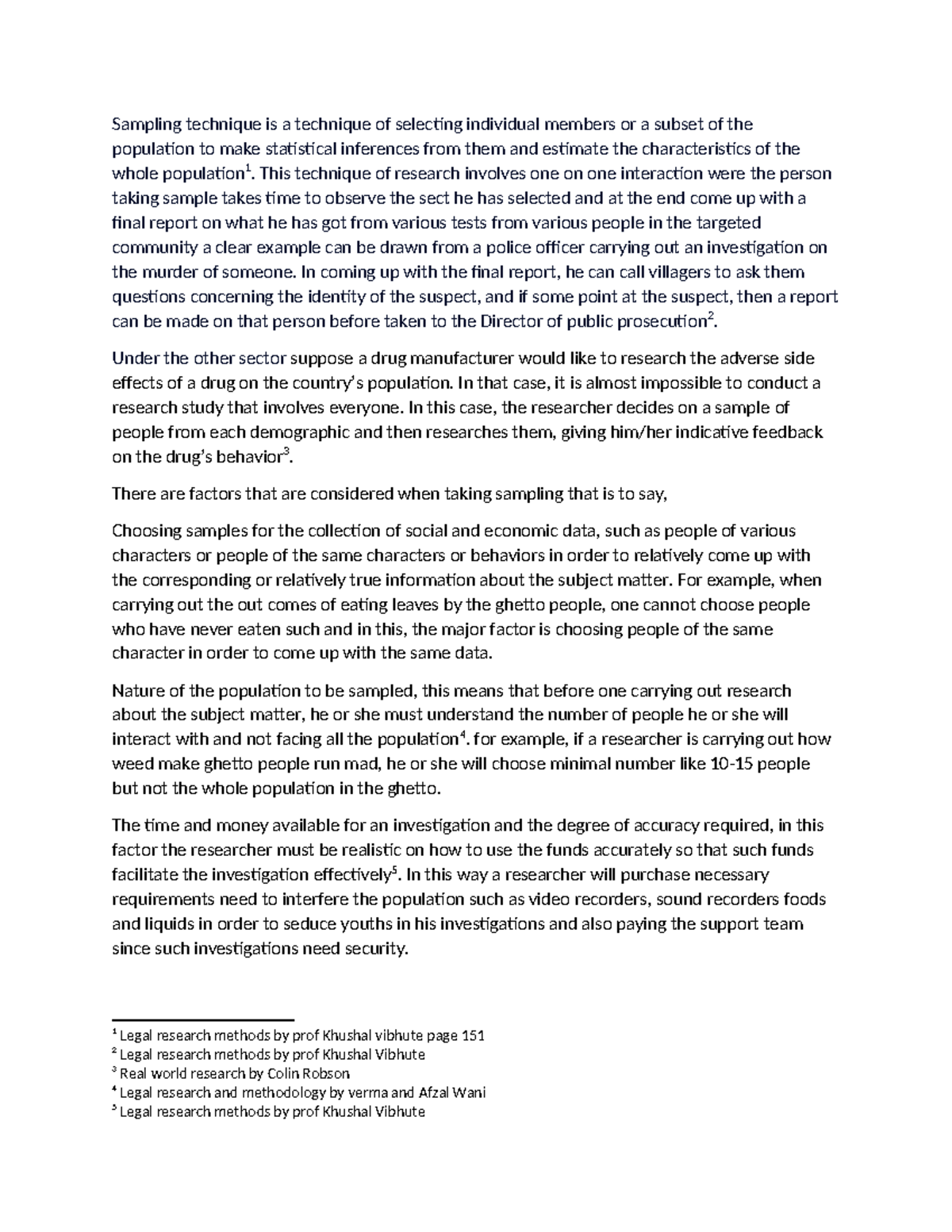 Legal research course work - Sampling technique is a technique of ...