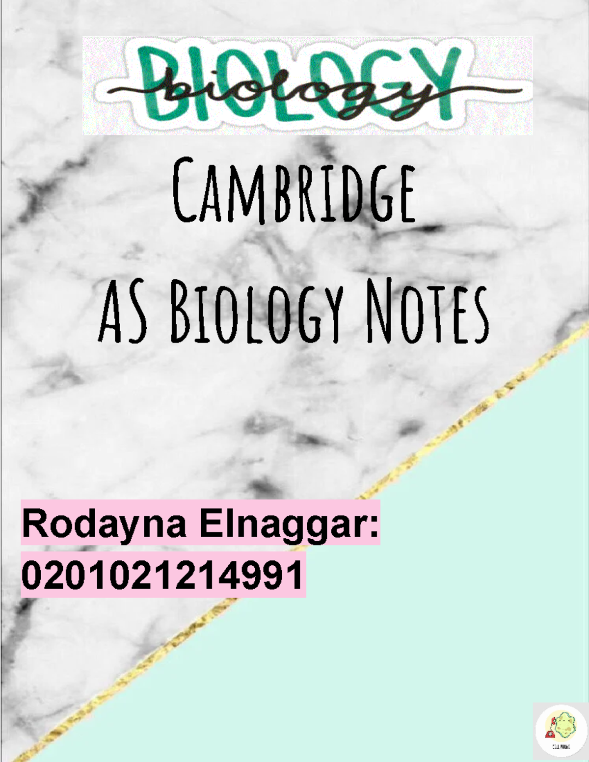 Cambridge AS Biology Notes - Rodayna Elnaggar Cambridge AS Biology ...