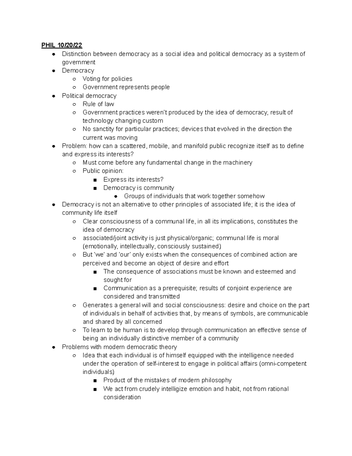 PHIL 10 20 22 - Distinction between Democracy - PHIL 10/20/ Distinction ...