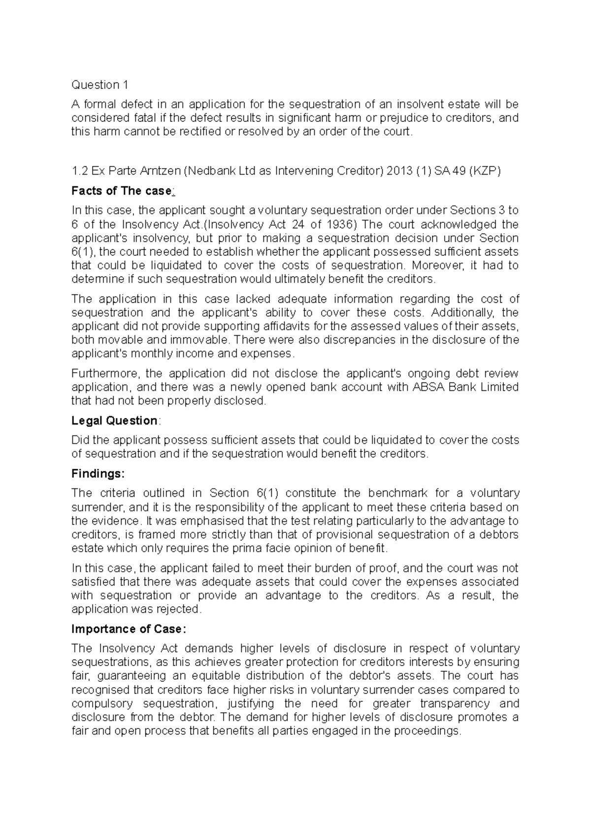 MRL work draft - Exam questions and answers - Question 1 A formal ...