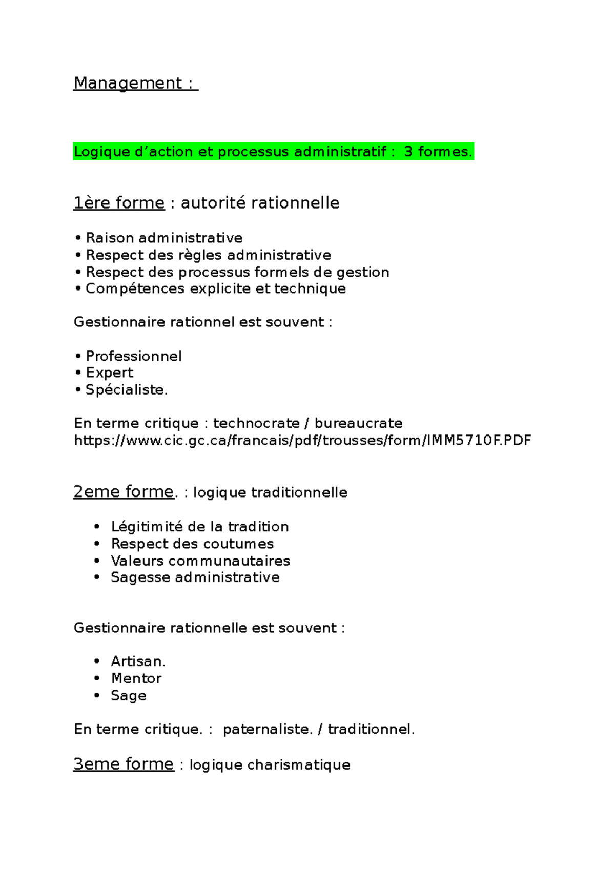 Management = cours 2 - Management : Logique d’action et processus ...