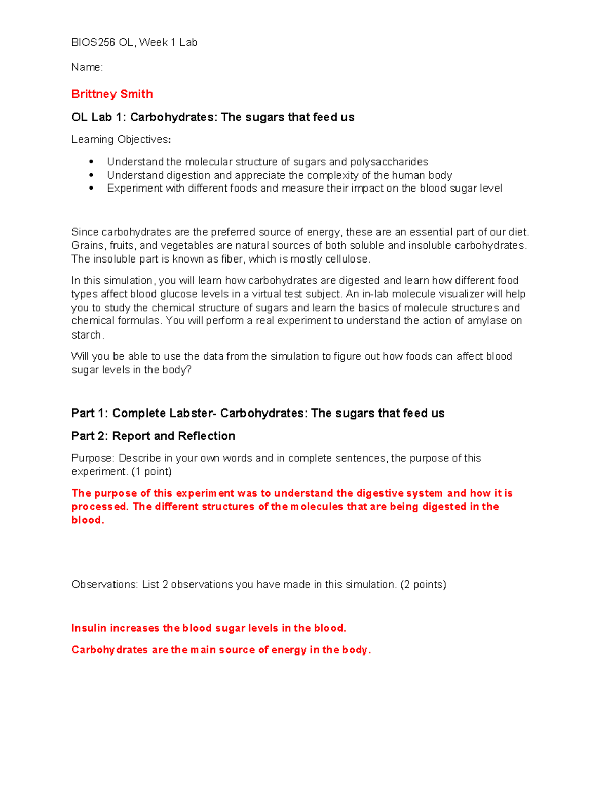 BIOS256 Week 1 Online Lab - BIOS256 OL, Week 1 Lab Name: Brittney Smith ...