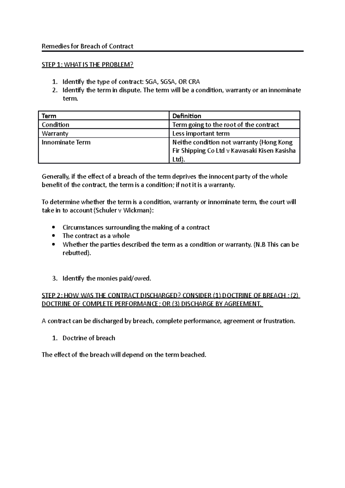 4:5 Remedies for Breach of Contract - Remedies for Breach of Contract ...