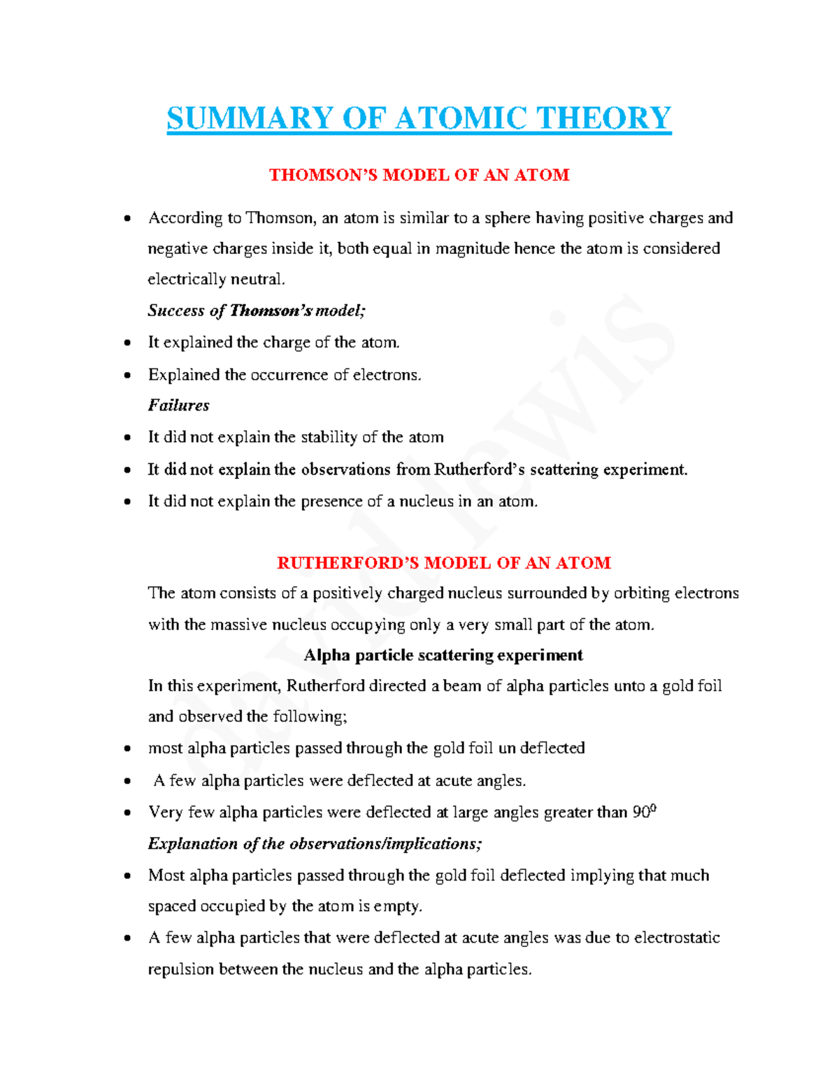 ATOMIC THEORY related to energy - SUMMARY OF ATOMIC THEORY ...