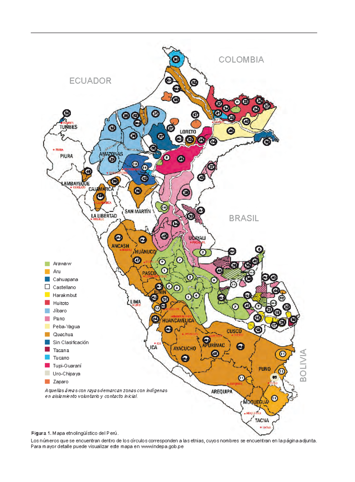 MAPA DE Etnias - Arawaw Aru Cahuapana Castellano Harakmbut Huitoto ...
