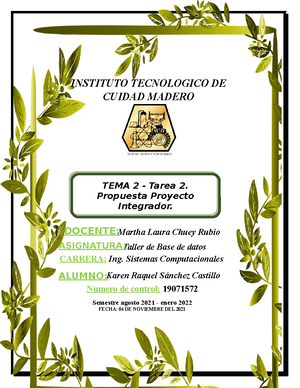 TEMA 4. Tarea 2 - rffv - Taller de Bases de Datos - Studocu