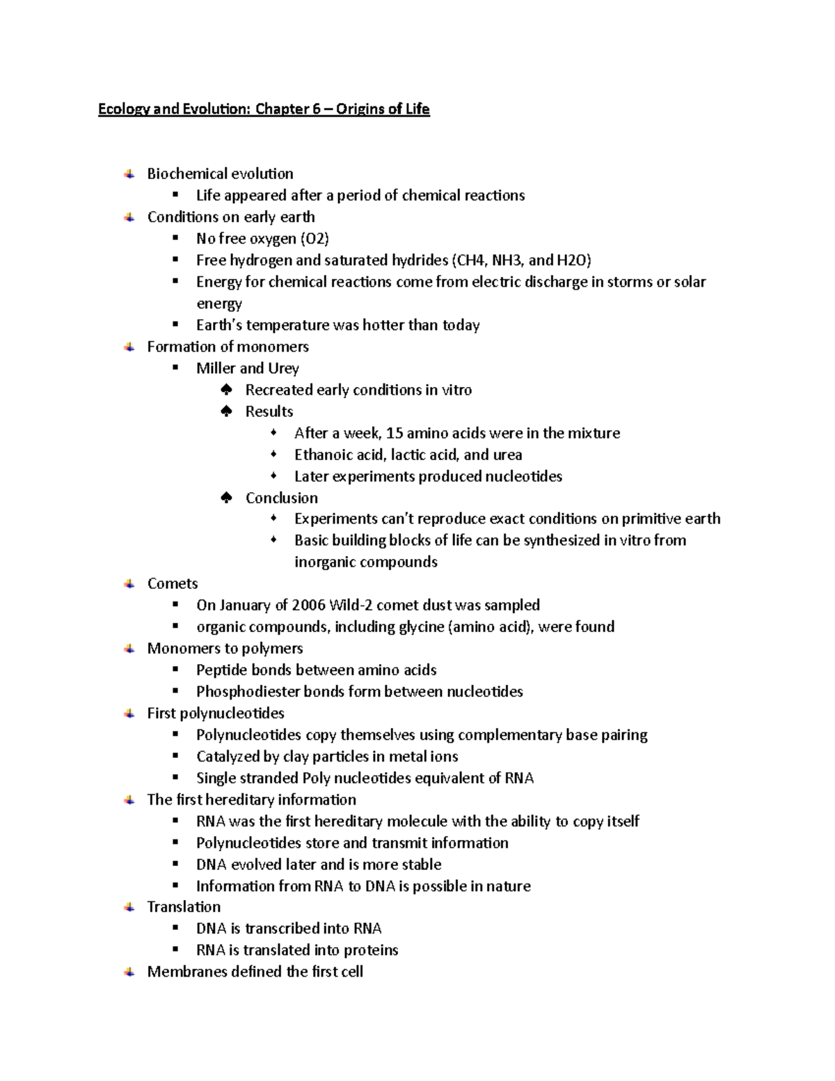 Chapter 6 - Lecture notes 6 - Ecology and Evolution: Chapter 6 ...