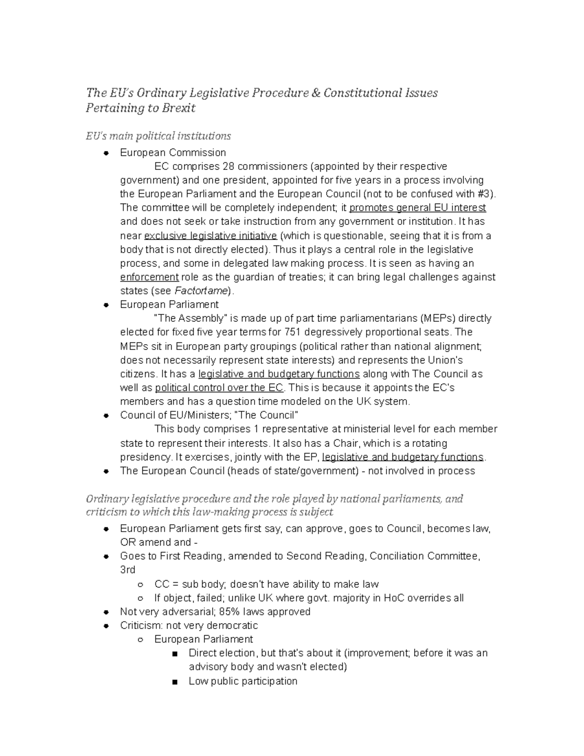The EU’s Ordinary Legislative Procedure - The EU’s Ordinary Legislative ...