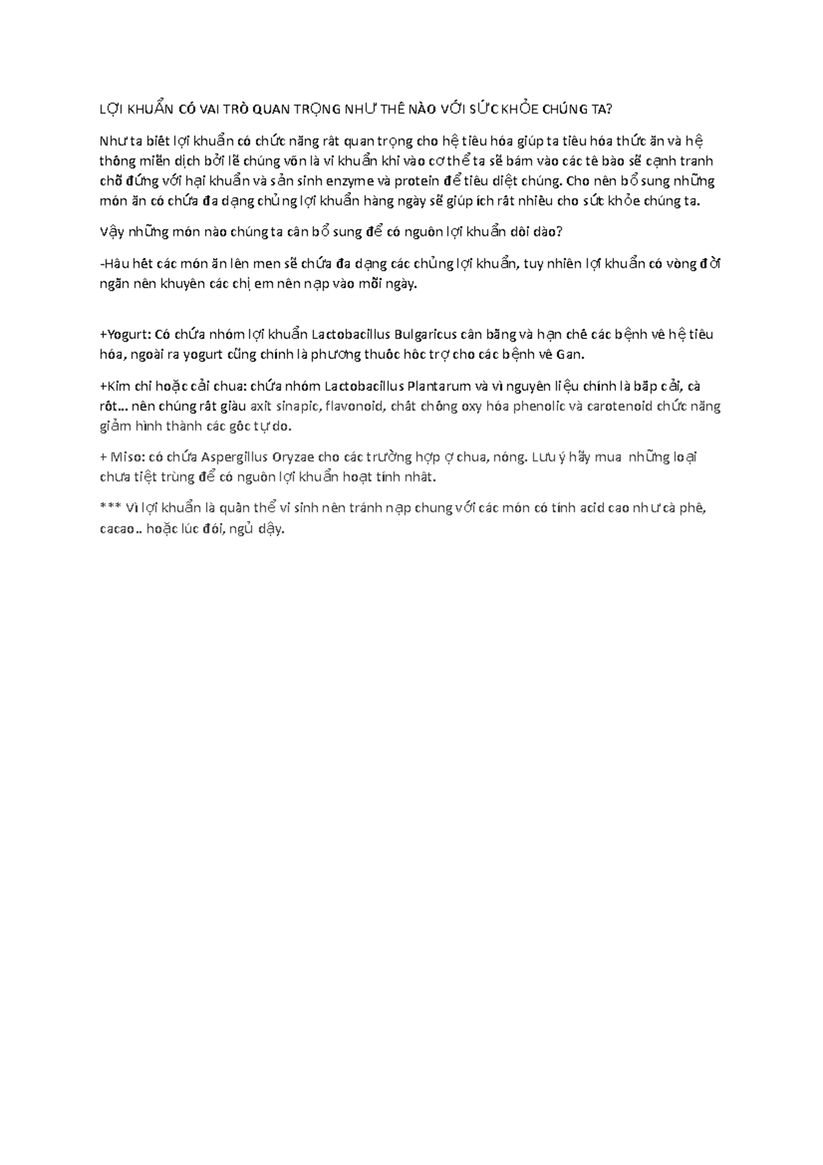LỢI KHUẨN CÓ VAI TRÒ QUAN TRỌNG NHƯ THẾ NÀO VỚI SỨC KHỎE Chúng TA - L ỢI KHU ẨN CÓ VAI TRÒ QUAN ...