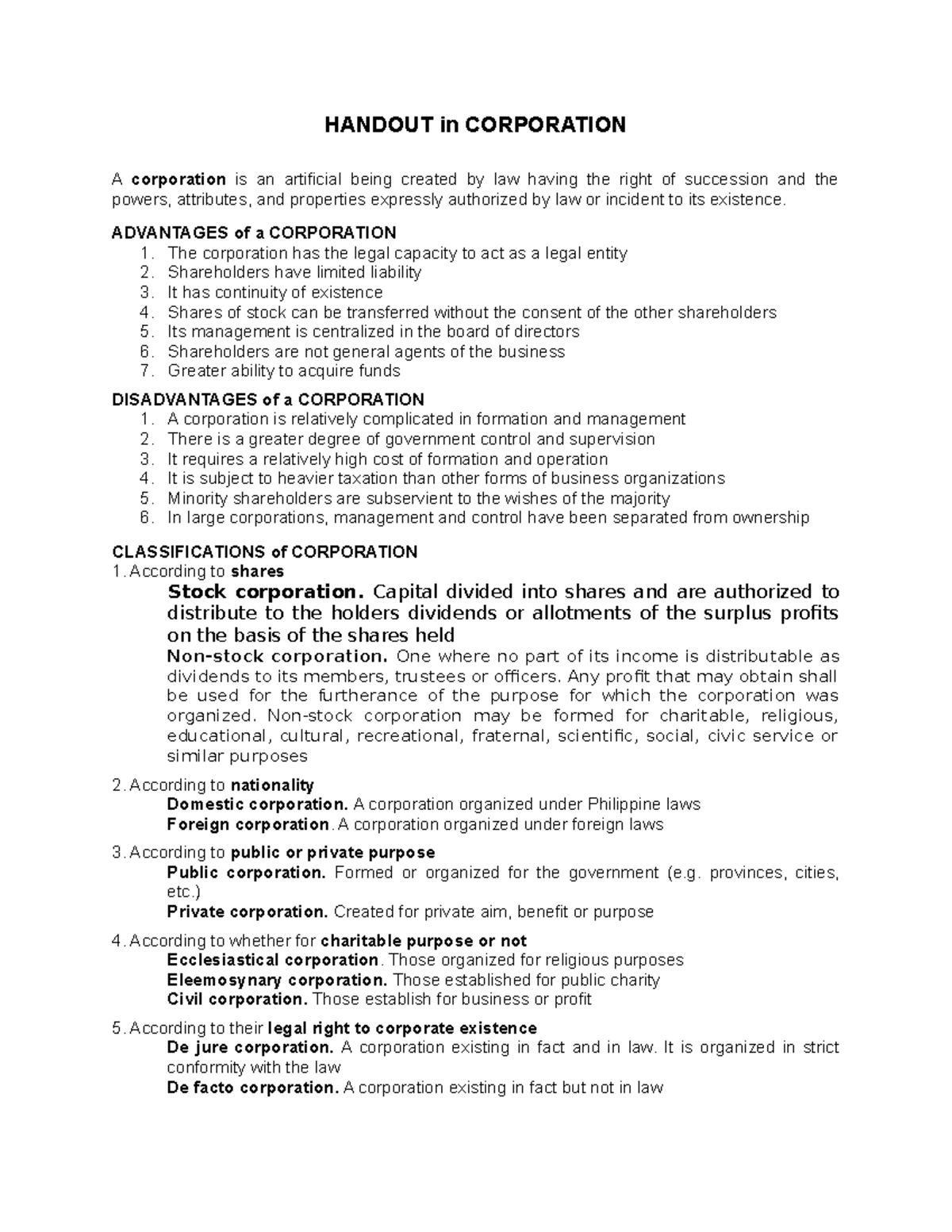 Fundamentals of Accountancy and Business Management (Corporation ...
