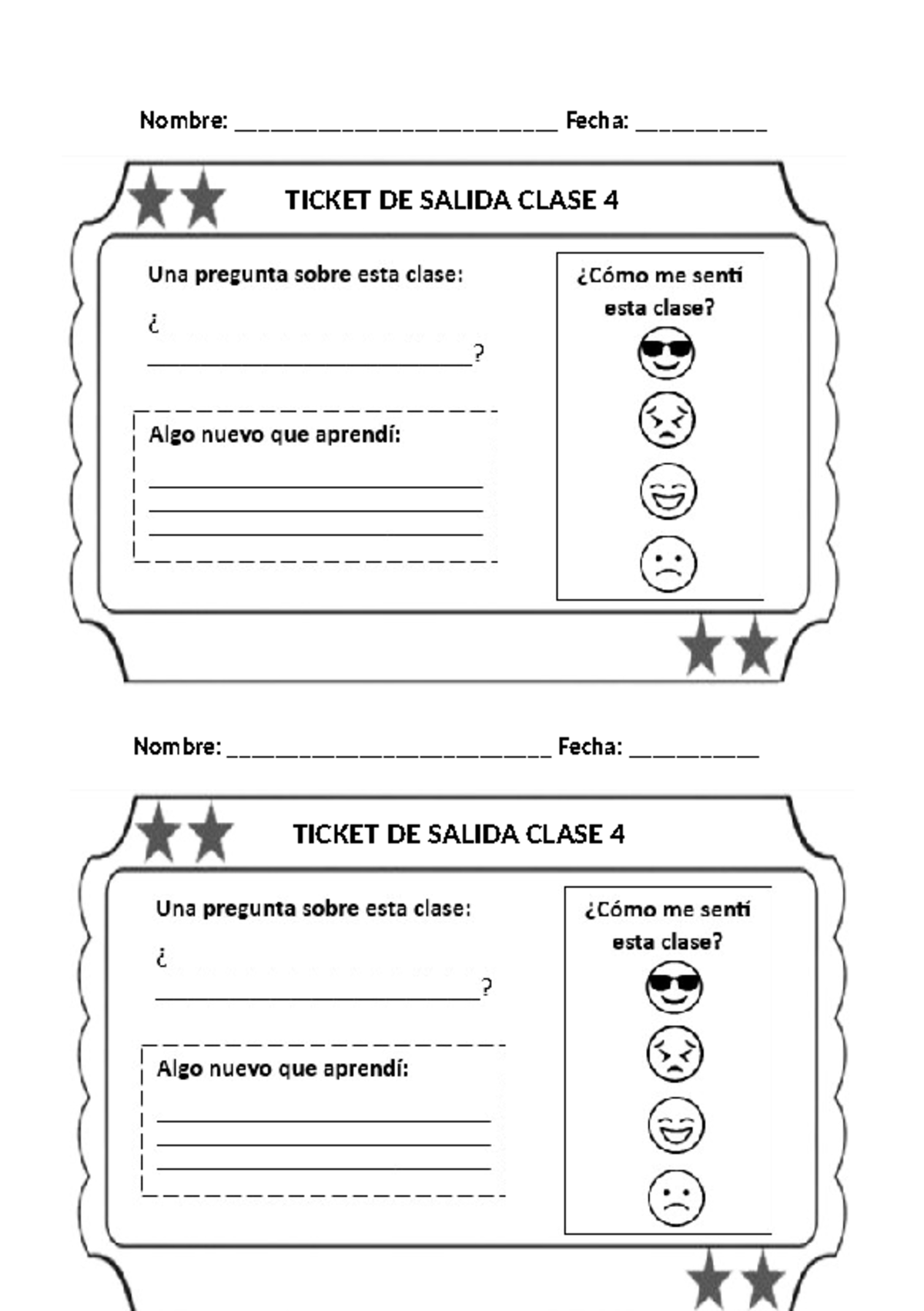 Ticket de salida - Didactica - TICKET DE SALIDA CLASE 4 TICKET DE ...