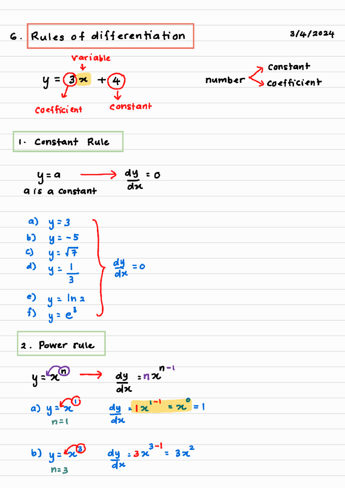 6 Rules of differentiation 2 - science math - Studocu